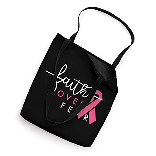 Breast Cancer Survivor Faith Over Fear Gift for Women Tote Bag