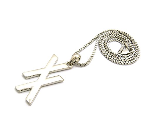 Fashion 21 Unisex Polished Micro Initial XX Pendant 24" Various Chain Necklace in Silver Tone (Silver / 2mm 24" Box Chain)