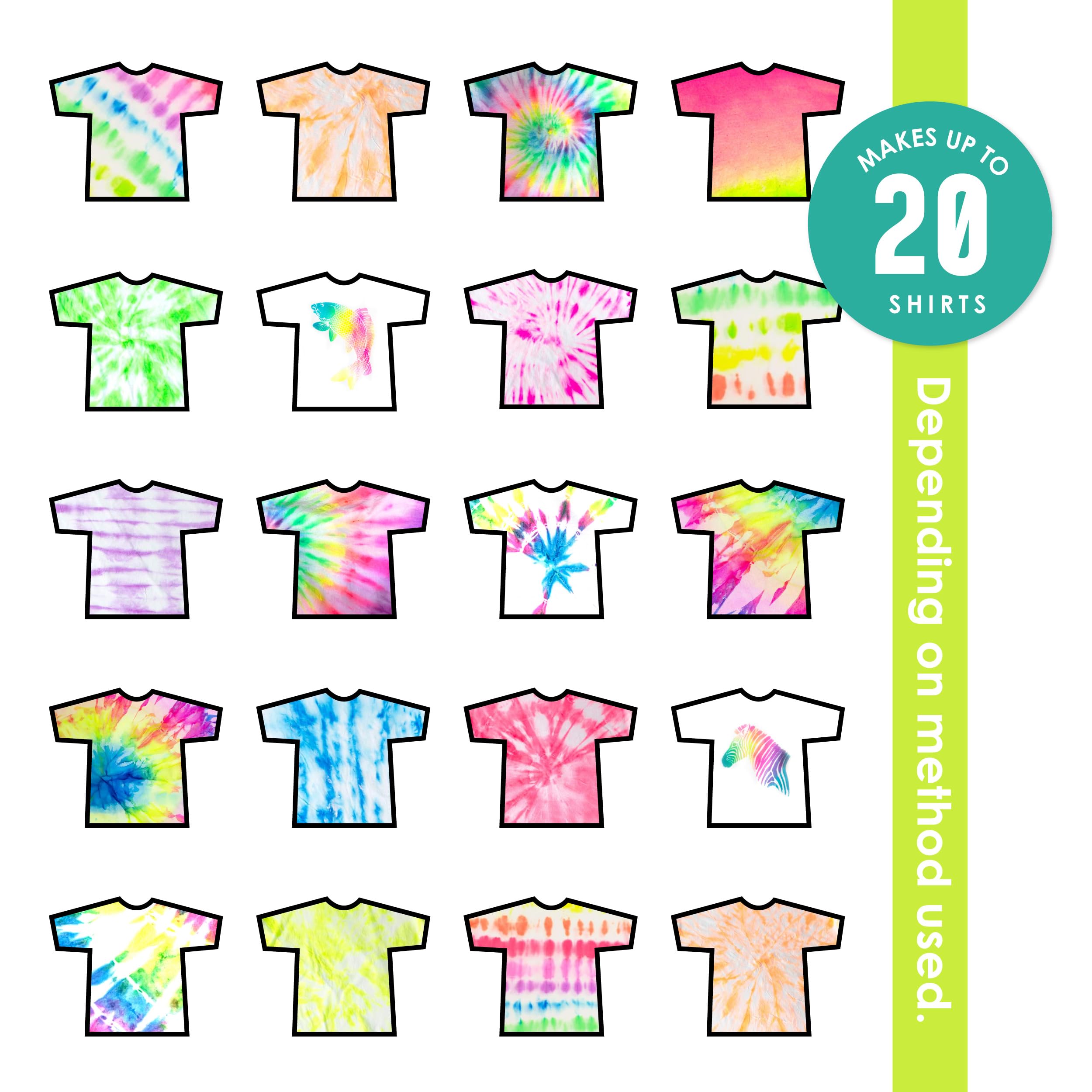 S.E.I. Neon Tie Dye Kit, Fabric Spray Dye, 8 Colors
