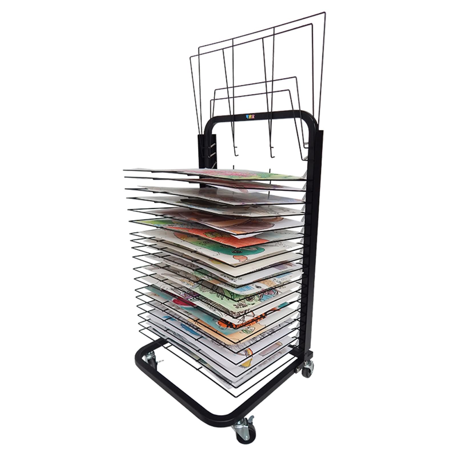 YSCMX Drying Rack, Solid Mobile Art Drying Rack with Wire Shelves for Works of Art Classrooms Studios and Home Use, Black Powder Coated Finish. Drying & Print Racks (Size : 25-Layer)