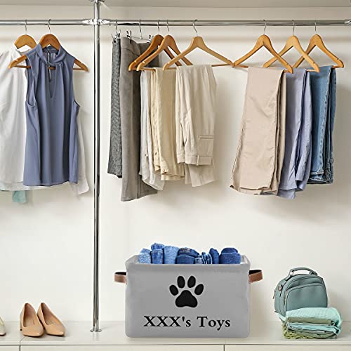 ODAWA Personalized Dog Toy Basket Customized Pet's Name Storage Box Custom Storage Basket Box Bin for Bedroom, Decorative Organizers Box
