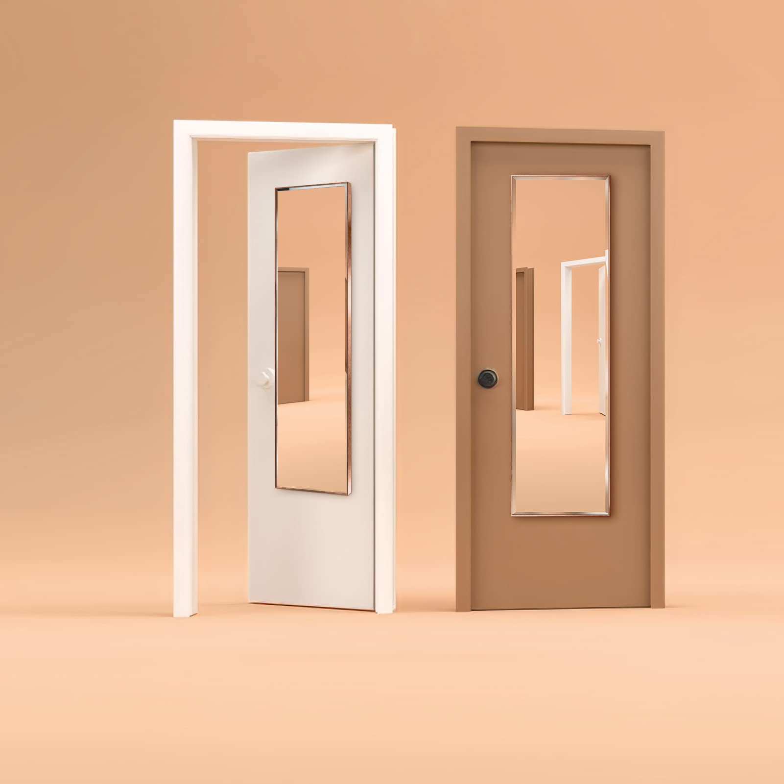 PETAFLOP 14x48 Inch Full Length Mirror Wall Mounted and 4PCS 14x11 Inch Mirror Tiles