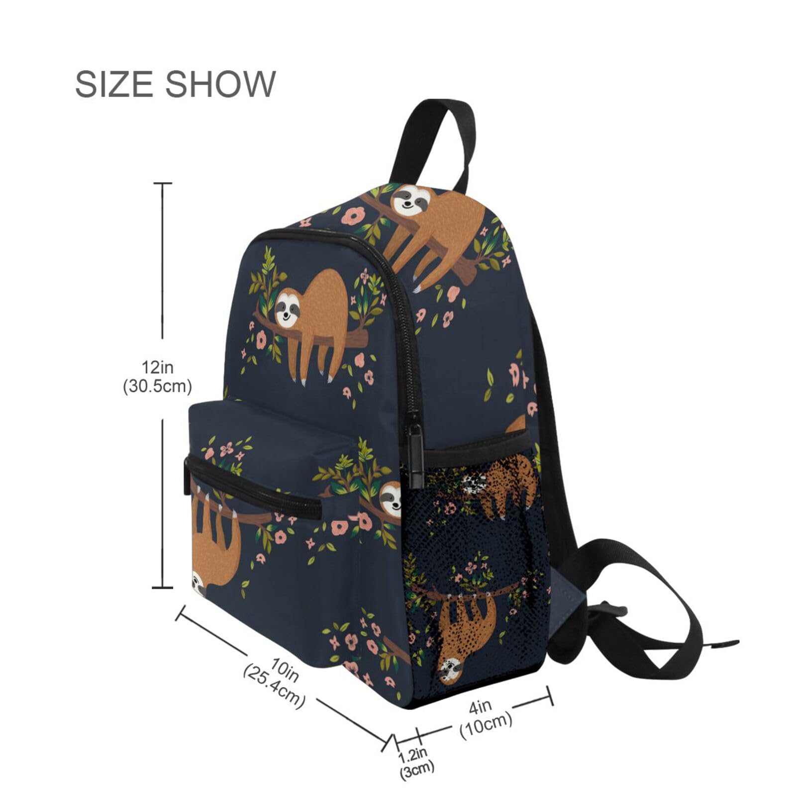 OREZI Cute Sloth On Branch Kids Backpack,Toddler Schoolbag Preschool Bag Travel Bacpack for Little Boy Girl
