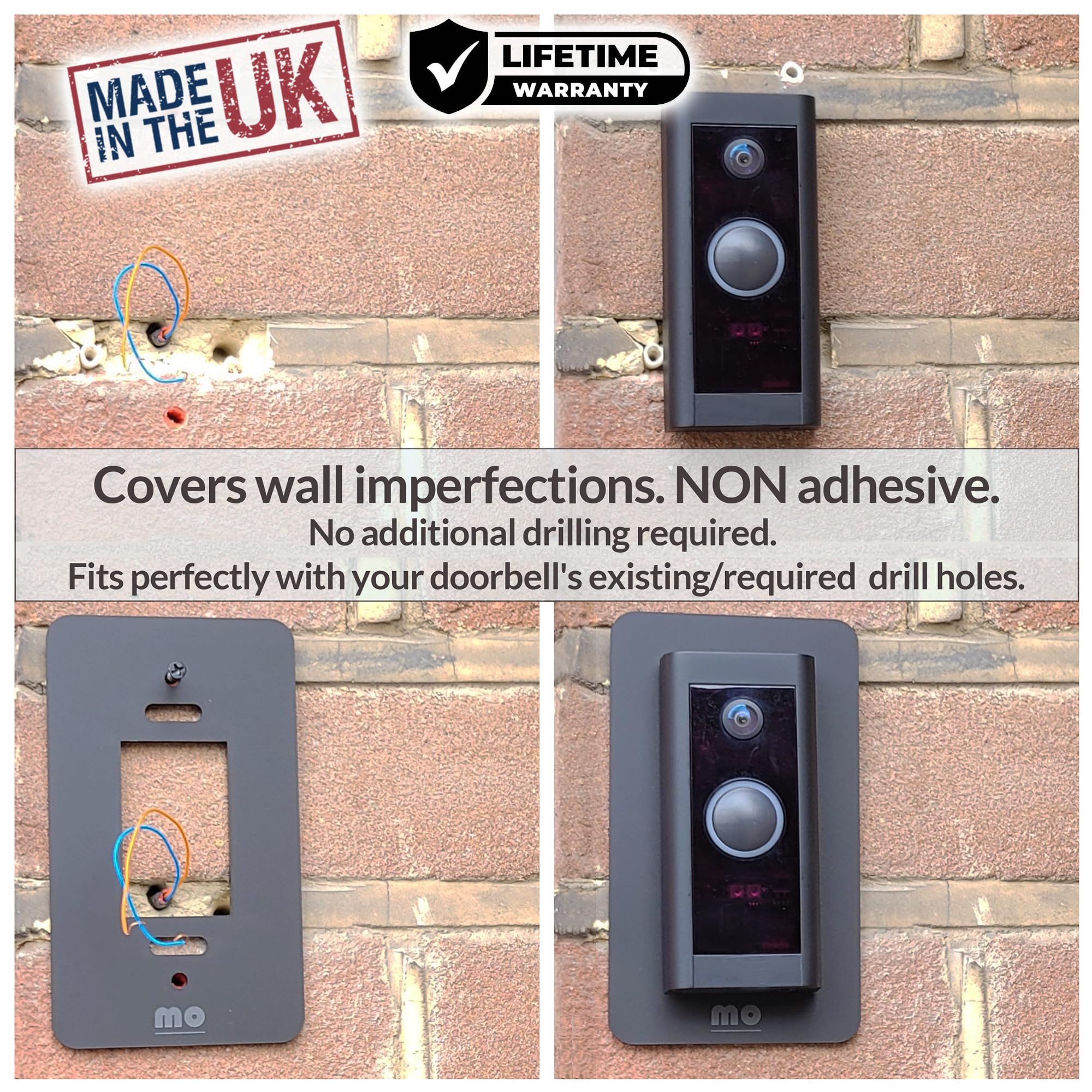 Wall Plate Compatible With RingWired Matt Finish Heavy Duty Perspex Plastic