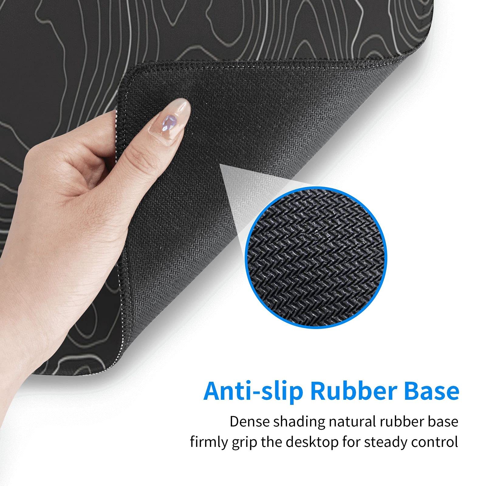 Topographic Contour Gaming Mouse Pad Large XL Long Extended Pads Big Mousepad Keyboard Mouse Mat Desk Pad Home Office Decor Accessories for Computer Pc Laptop
