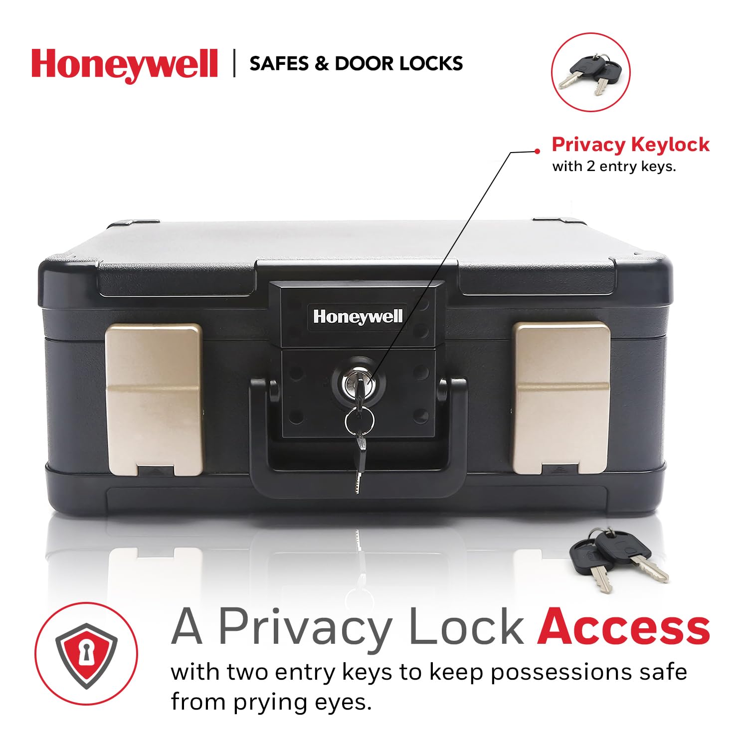 Honeywell Safes & Door Locks LHLP1103 30 Minute Fire Safe Waterproof Safe Box Chest with Carry Handle, Medium, 1103, Black, 7.3 litre