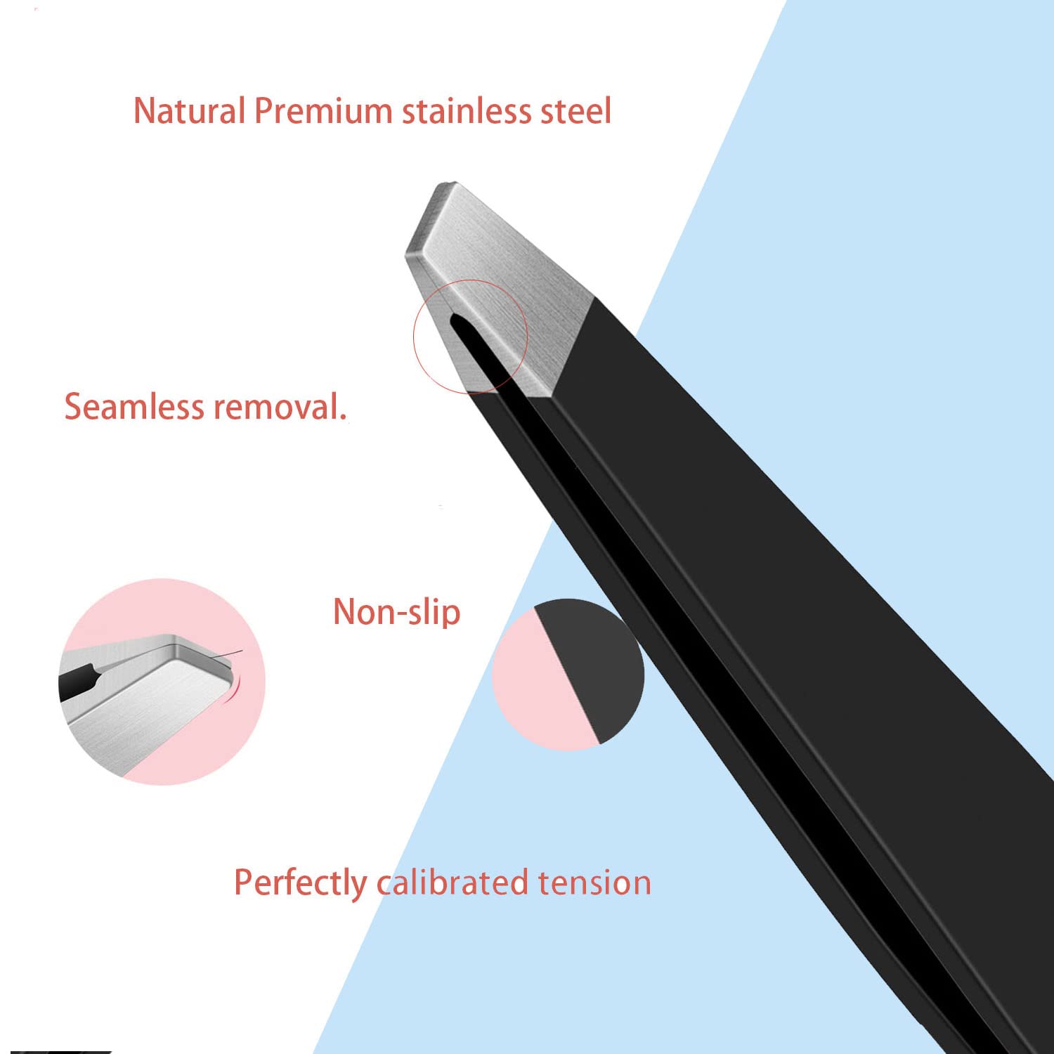 Eyebrow Tweezers Set,4Pcs Stainless Steel Slanted and Pointed Tweezer Set, Facial Hair Tweezers