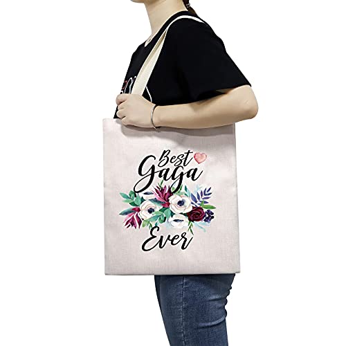 TSOTMO Gaga Gift Best Gaga Ever Gift Grandma canvas tote bags Gaga Appreciation Gift Mother's Day Gift (gaga canvas)