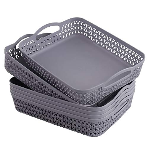 Ortodayes Plastic Basket Trays, Paper Storage Baskets Set of 6