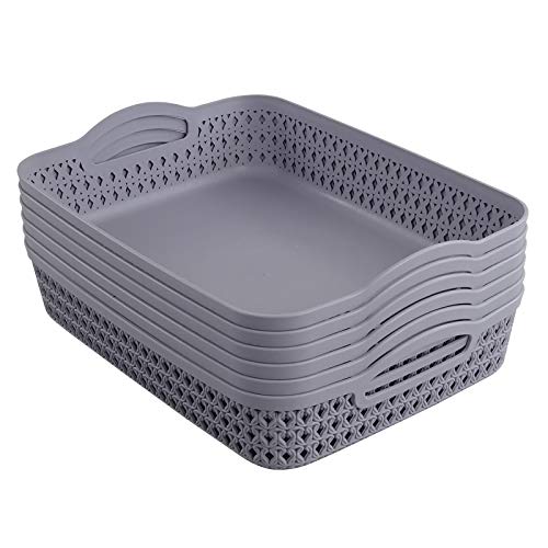 Ortodayes Plastic Basket Trays, Paper Storage Baskets Set of 6