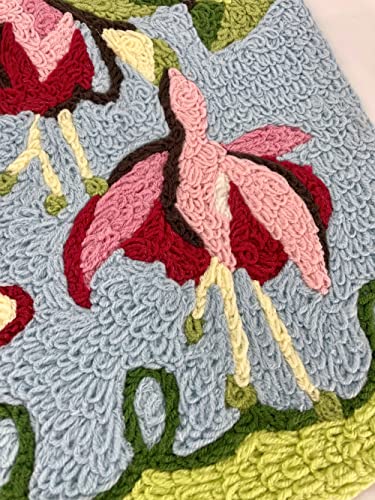 Jellybean Modern Indoor / Outdoor Mat Home Comfort Rugs 20" X 30" Rectangle Fuschia & Hummingbird
