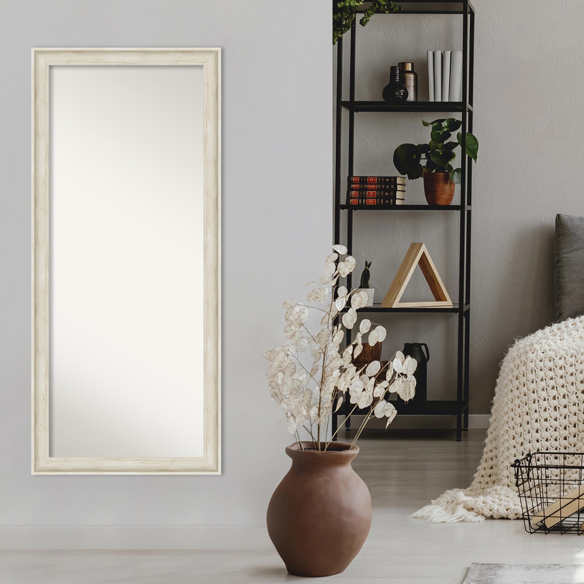 Amanti Art Cream Full Length Mirror, 65x29 Regal Birch Cream Tall Free Standing Body Wall Mirror Full Length for Dressing, Traditional Frame, Lean on Floor or Hang, Wall Decor from WI, USA