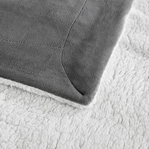 EHEYCIGA Sherpa Blanket Twin Size - Fuzzy Sherpa Fleece Blanket Twin Size Super Soft Plush Blanket, Thick Winter Blanket, Grey, 60x80 Inches