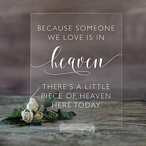Memory Table Acrylic 8x10 Sign with Stand for Weddings | In Loving Memory Sign for Special Event on Acrylic | Lucite Table Memorial Sign (8X10, Clear Acrylic Stand)