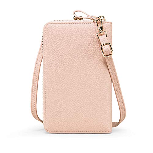 SUMGOGO WOMENS CROSSBODY BAG CELL PHONE SHOULDER PURSE CARD WALLET HANDBAG SATCHEL (Black)