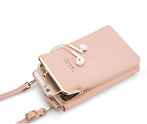 SUMGOGO WOMENS CROSSBODY BAG CELL PHONE SHOULDER PURSE CARD WALLET HANDBAG SATCHEL (Black)