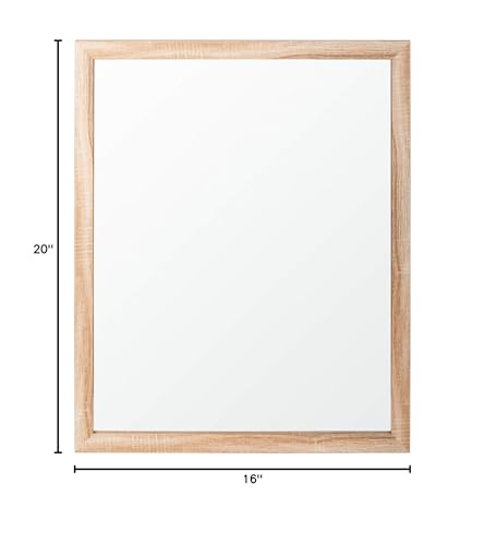 Truu Design Decorative Rectangular Solid Rectangular Wall Mirror, 16 x 20 inches, Beige