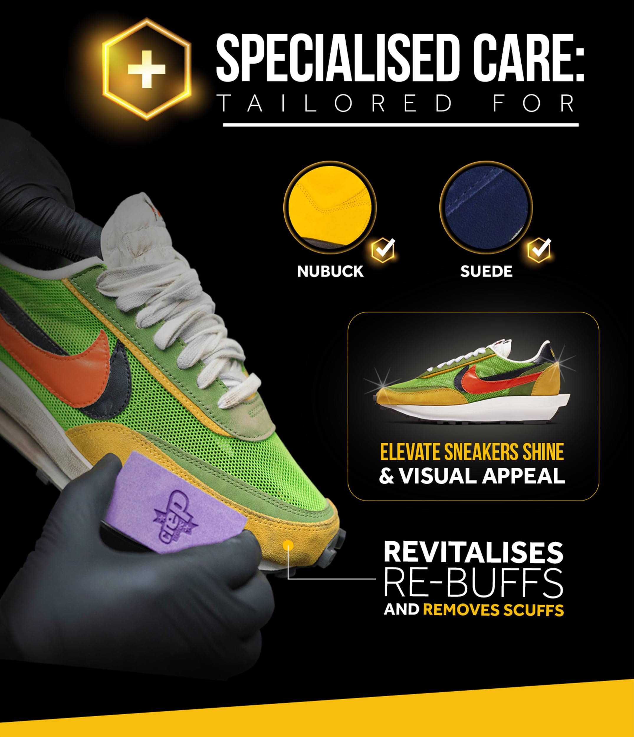 Crep Protect Box Pack - Premium Sneaker Cleaning Kit with 6 x Sneaker Wipes, 2 x Pill, Eraser, 3.5 oz Cleaning Solution, Microfibre Cloth & Brush