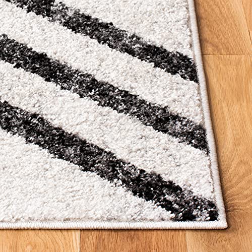 SAFAVIEH Adirondack Collection 6' x 9' Ivory/Charcoal ADR253B Modern Geometric Distressed Non-Shedding Living Room Bedroom Dining Home Office Area Rug