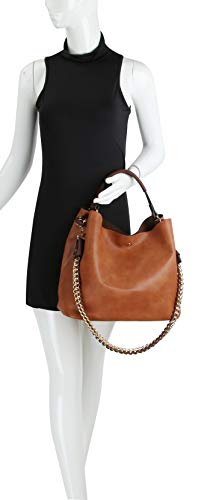 Handbag Republic Crossbody Hobo for Women Vegan Faux Leather Top Handle Korean Style with Extra Pouch and Strap (White)