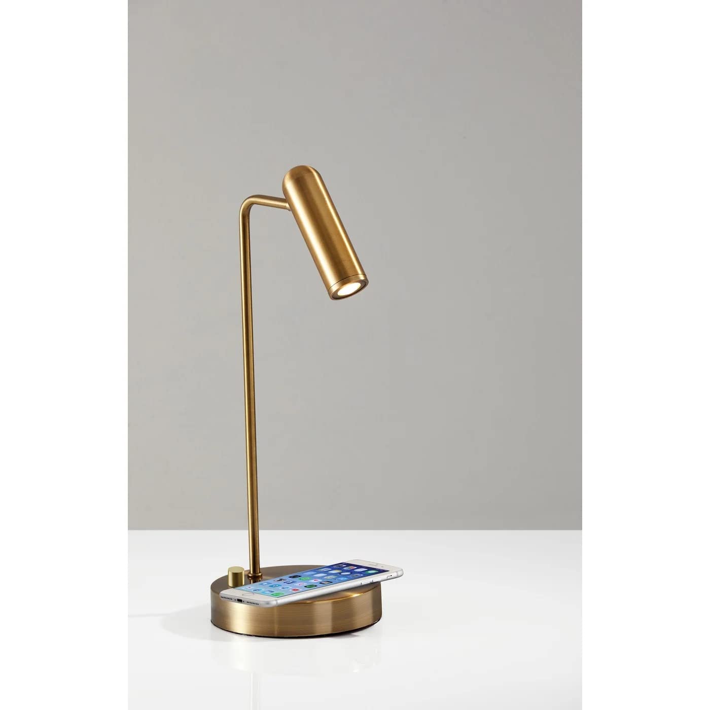 Adesso 3162-21 Kaye LED Desk Lamp Wireless Charging, 7W LED, 5W QI, USB Port, Indoor Lighting Lamps