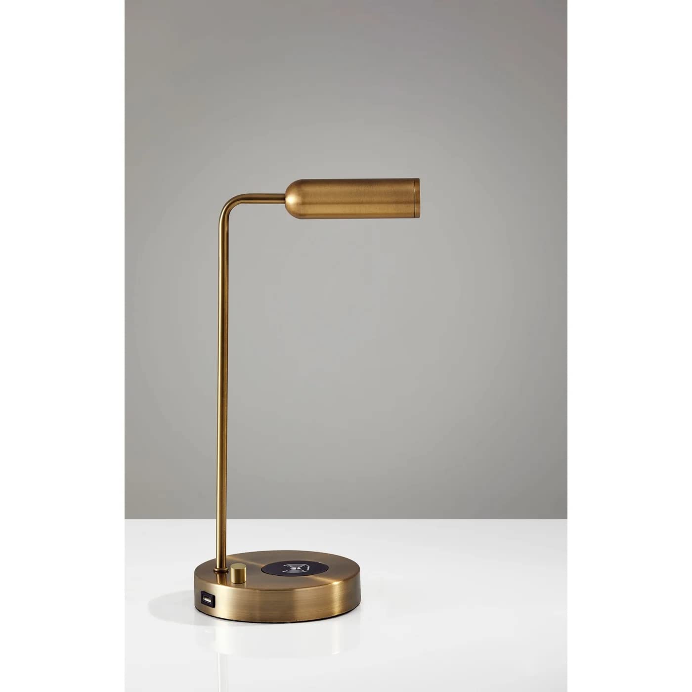 Adesso 3162-21 Kaye LED Desk Lamp Wireless Charging, 7W LED, 5W QI, USB Port, Indoor Lighting Lamps