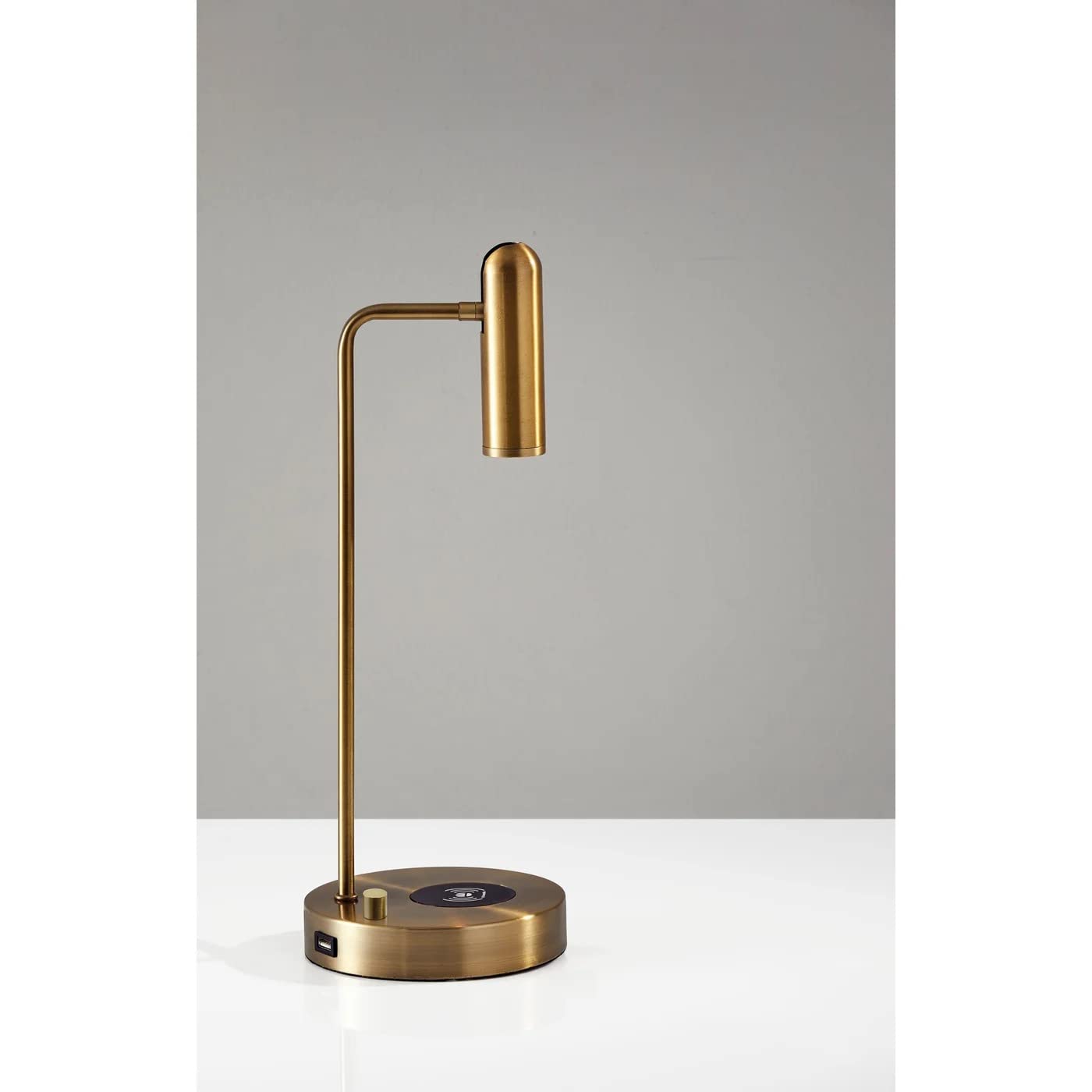 Adesso 3162-21 Kaye LED Desk Lamp Wireless Charging, 7W LED, 5W QI, USB Port, Indoor Lighting Lamps
