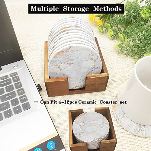 Natural Wooden Coasters Holder ,Minimalist Holder-for Square or Round Coaster with Paded Base , Coaster Holder Without Coaster , Hold Coasters of Upto 4" in Size