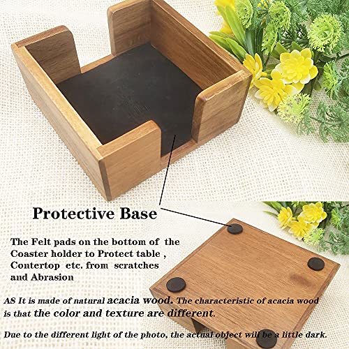 Natural Wooden Coasters Holder ,Minimalist Holder-for Square or Round Coaster with Paded Base , Coaster Holder Without Coaster , Hold Coasters of Upto 4" in Size