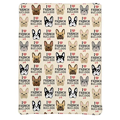 JASMODER Christmas Throw Blanket French Bulldog Soft Microfiber Lightweight Cozy Warm Blankets for Couch Bedroom Living Room