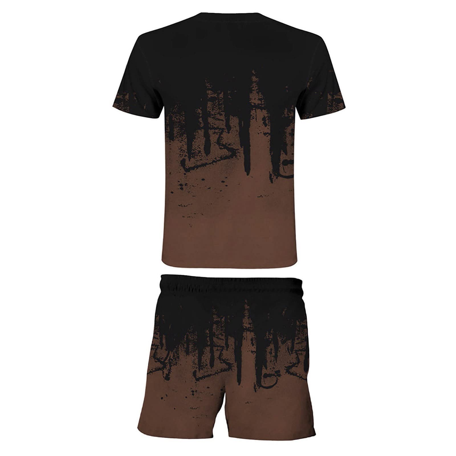 Men Short Sets Outfits 2 Piece Muscle Slim Fit Casual Summer Tracksuit Short Sleeve T-Shirt and Shorts Set Jogging Sweatsuit