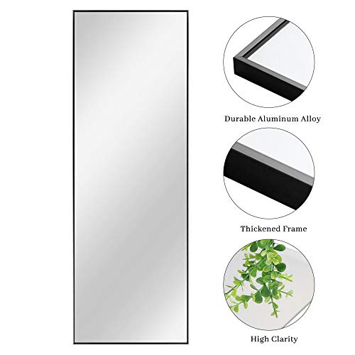 KIAYACI Full Length Mirror Oversized Floor Mirror with Stand Bedroom Dressing Mirror Full Body Wall Mirror (Black, 71" x 24")