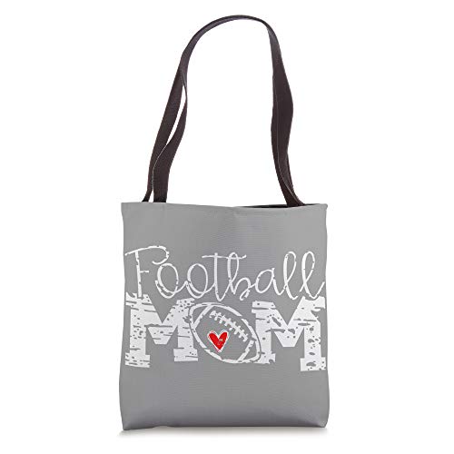 Football Mom Mama Heart Player Coach Fan Gift Women Tote Bag