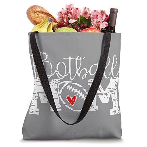 Football Mom Mama Heart Player Coach Fan Gift Women Tote Bag