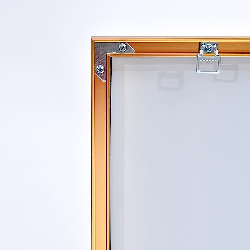 65" x 24" Wall Mounting Full Body Mirror, Full Length Mirror with Stand, Alloy Frame Full-Length Mirror for Living Room, Bedroom (Gold)