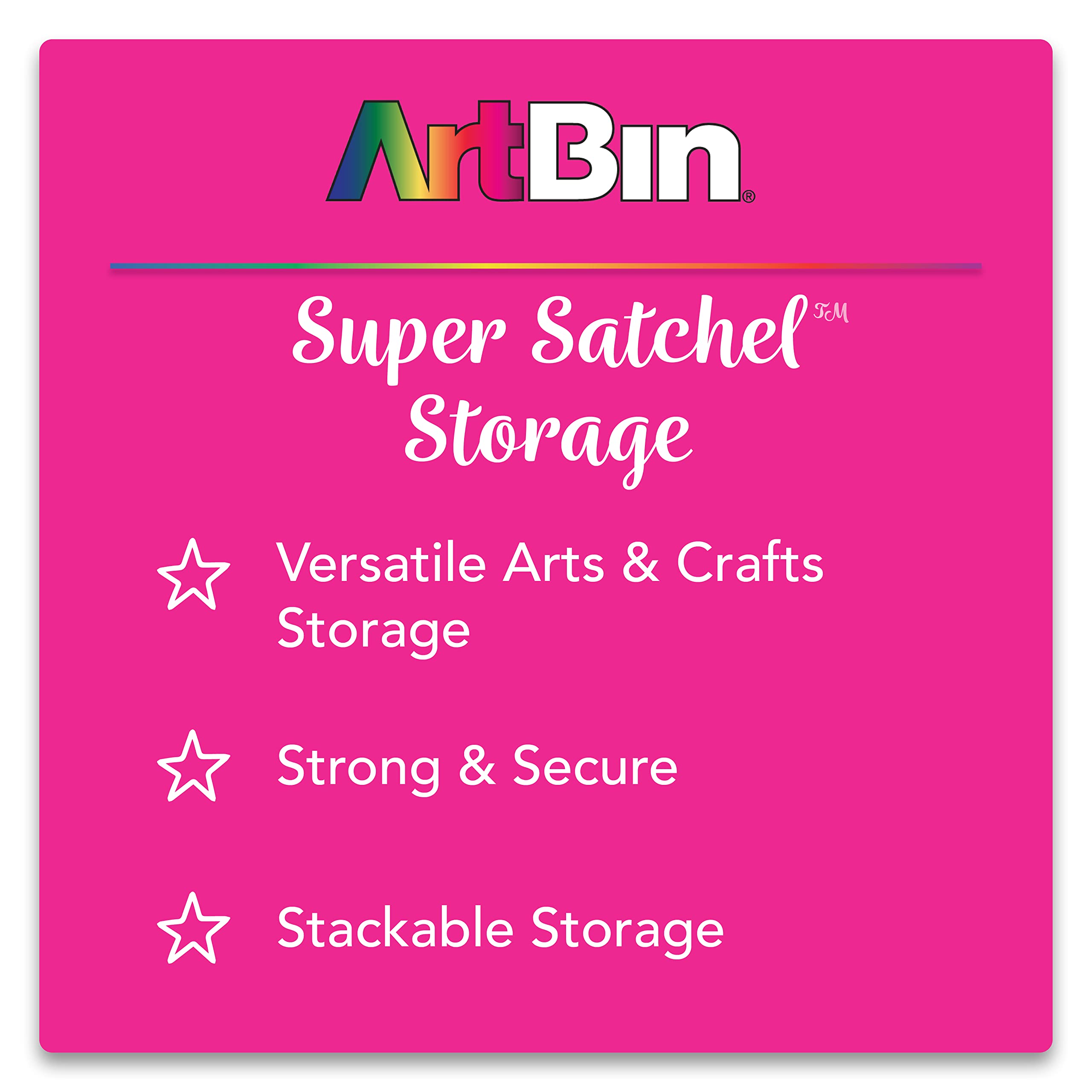 ArtBin 9101AB Super Satchel Slim with Removable Dividers, Art & Craft Organizer, [1] Plastic Storage Case, Clear