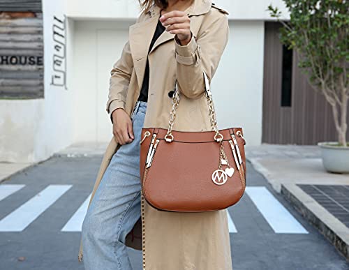 MKF Collection Tote Handbag with Wristlet Wallet, Vegan Leather Crossover Women’s Shoulder bag Purse