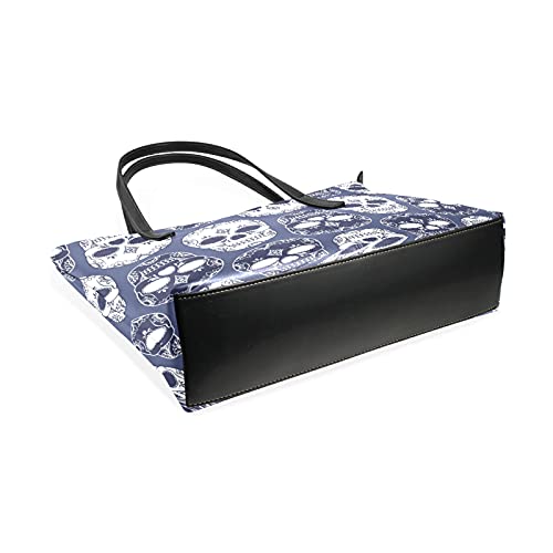 Skulls Light Purple Background Handbags Shoulder Bags Leather Crossbody Handbag for Women Tote Satchel