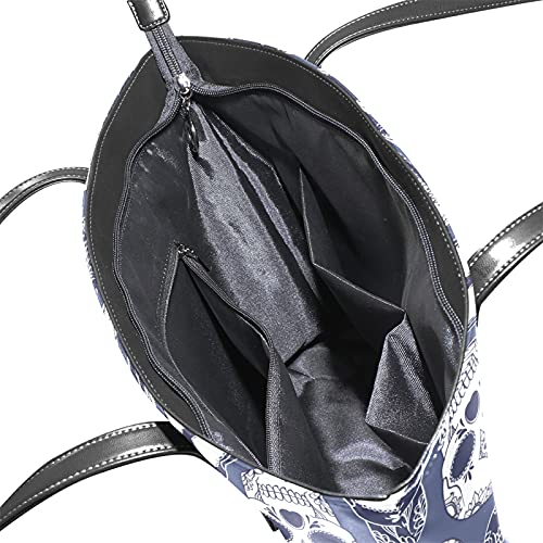 Skulls Light Purple Background Handbags Shoulder Bags Leather Crossbody Handbag for Women Tote Satchel