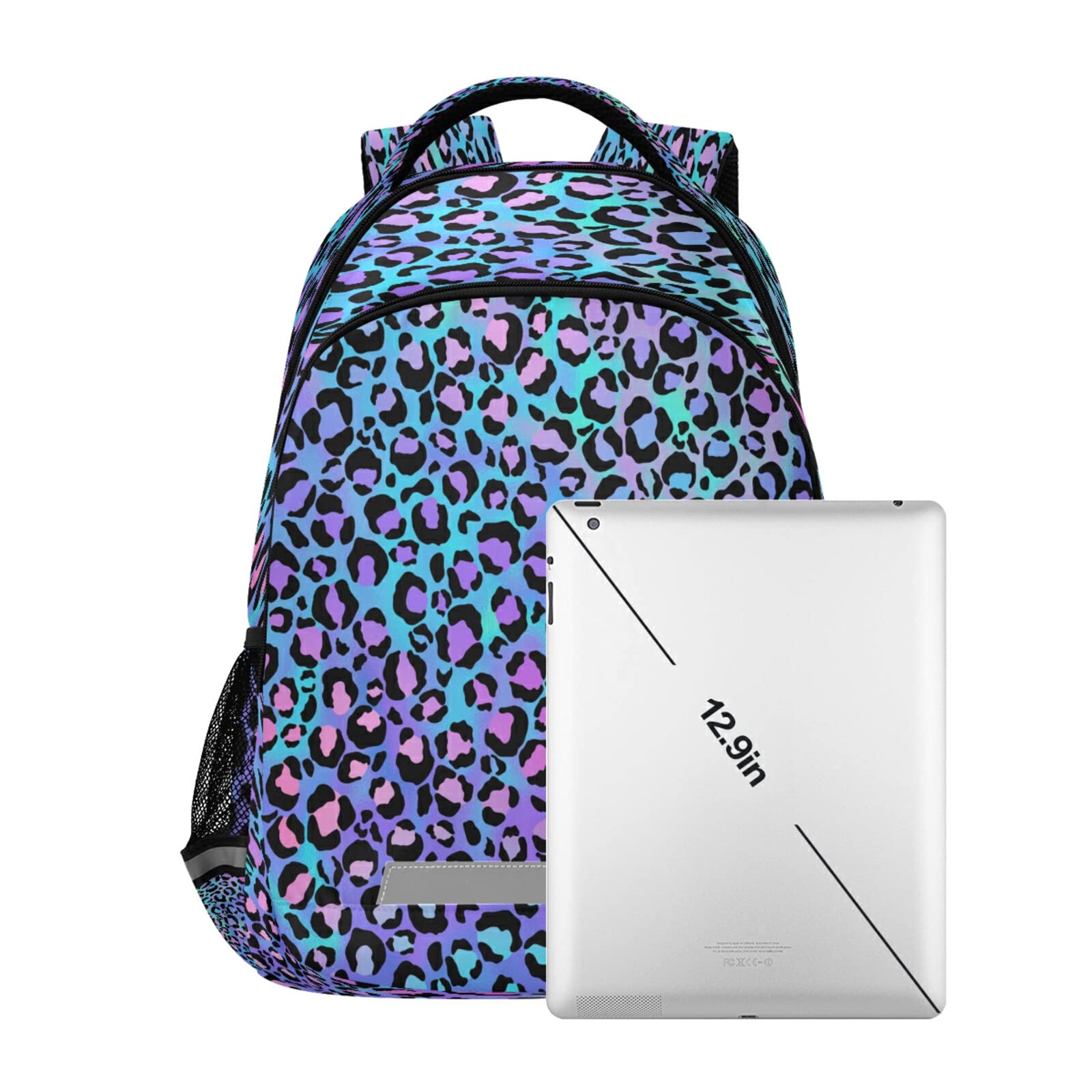 ALAZA Leopard Print Cheetah Purple Backpack for Students Boys Girls School Bag Travel Daypack