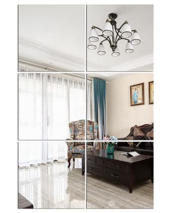 Plexiglass Acrylic Soft Mirror Non-Glass shatterproof Mirror Full Length Mirror Wall Mirror Frameless Home Fitness Mirror (4PCS) 12inch12inch(16)