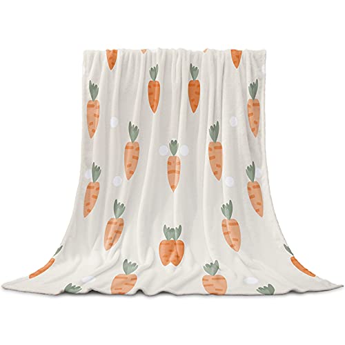 Prime-Home Blanket Fleece Blanket Throw, Cartoon Carrot Easter Pattern Blanket Plush Fleece Throw Blanket Lightweight Blanket Soft Flannel Blankets, Fuzzy Blanket Throw 40x50
