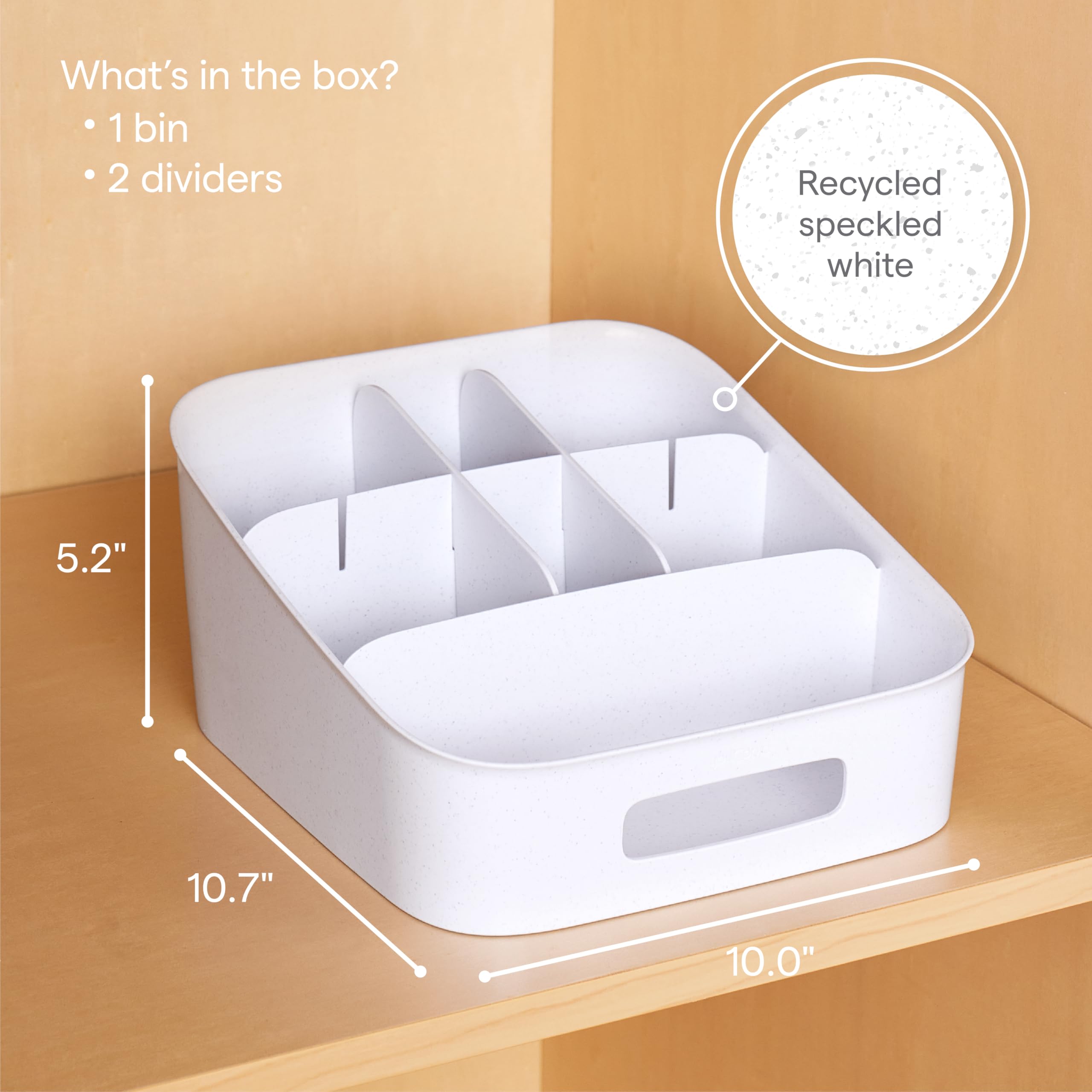 YouCopia ShelfBin Tiered Packet & Snack Bin Organizer for Kitchen Cabinet Pantry, Small, White