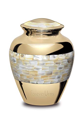 Adult Cremation URNS for Ashes- Classic MOP Cremation Urns for Human Ashes - Completely Handcrafted with Volume 200 Cu. in. with Velvet Protection Bag. (NOT Personalized)
