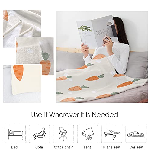 Prime-Home Blanket Fleece Blanket Throw, Cartoon Carrot Easter Pattern Blanket Plush Fleece Throw Blanket Lightweight Blanket Soft Flannel Blankets, Fuzzy Blanket Throw 40x50