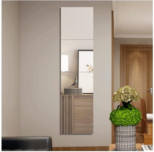 Plexiglass Acrylic Soft Mirror Non-Glass shatterproof Mirror Full Length Mirror Wall Mirror Frameless Home Fitness Mirror (4PCS) 12inch12inch(16)