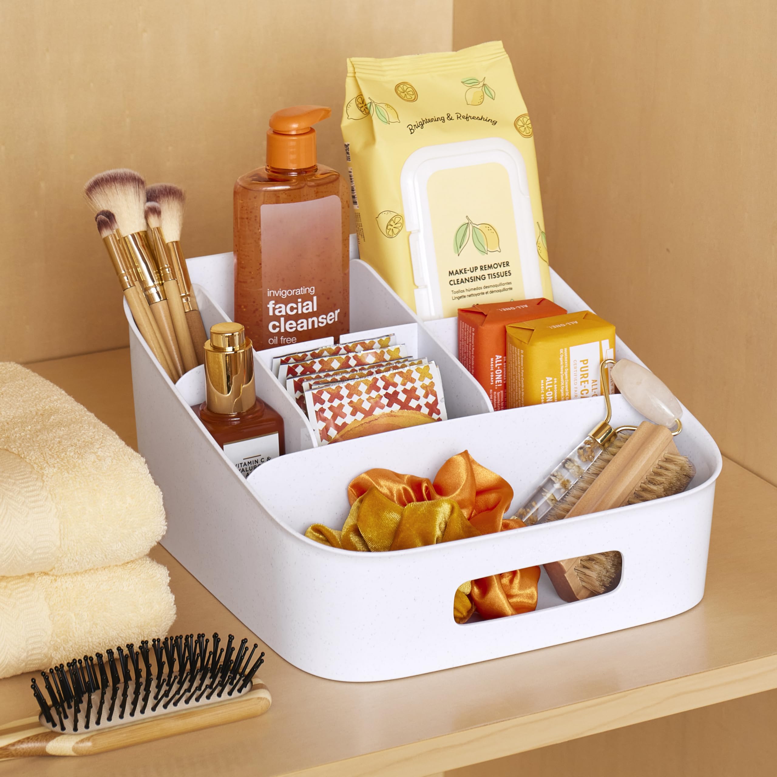YouCopia ShelfBin Tiered Packet & Snack Bin Organizer for Kitchen Cabinet Pantry, Small, White