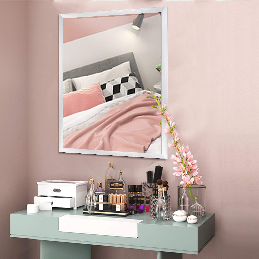 Schliersee 18x24 inch Wall Mirror Set of 2, Hanging Rectangular White Mirrors for Over Sink, Bathroom, Living Room, Bedroom