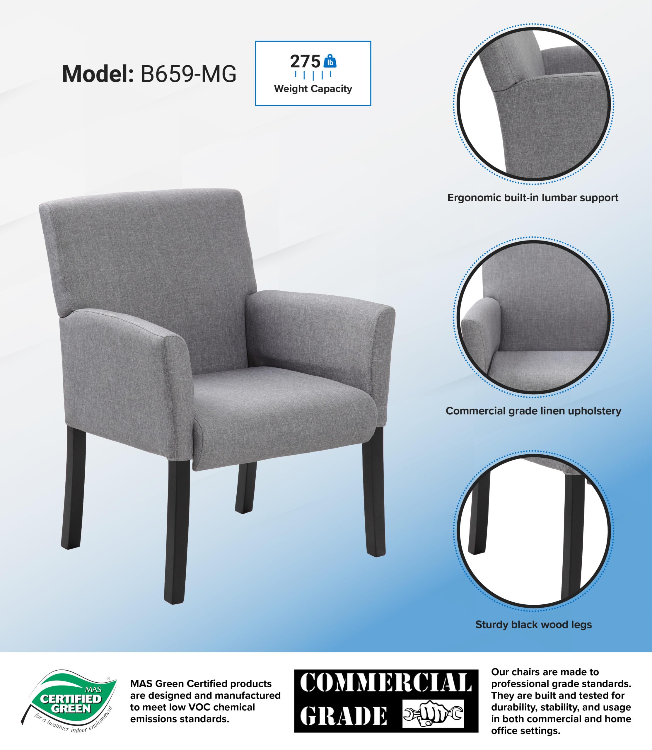 Boss Office Products Contemporary Guest Chair in Grey