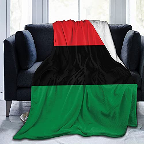 Pan African Flag Flannel Fleece Throw Blankets for Bed Sofa Living Room Soft Blanket Warm Cozy Fluffy Throw Plush Blanket